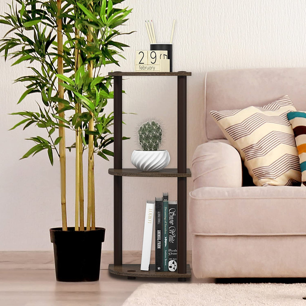 Kawachi Multipurpose 3-Tier Corner Shelf Rack, Bookshelf, Open Storage ...