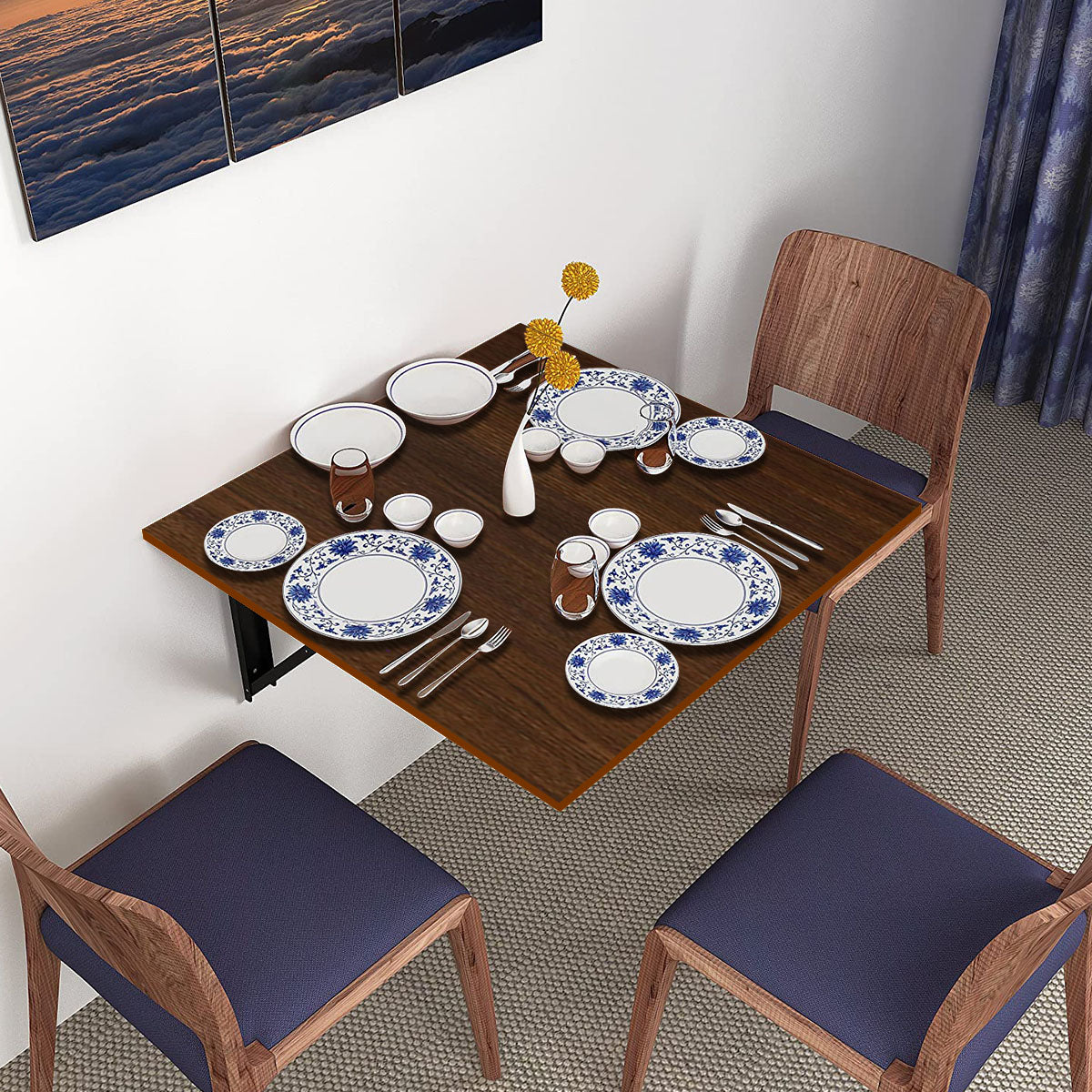 Wall mounted fold down breakfast bar store